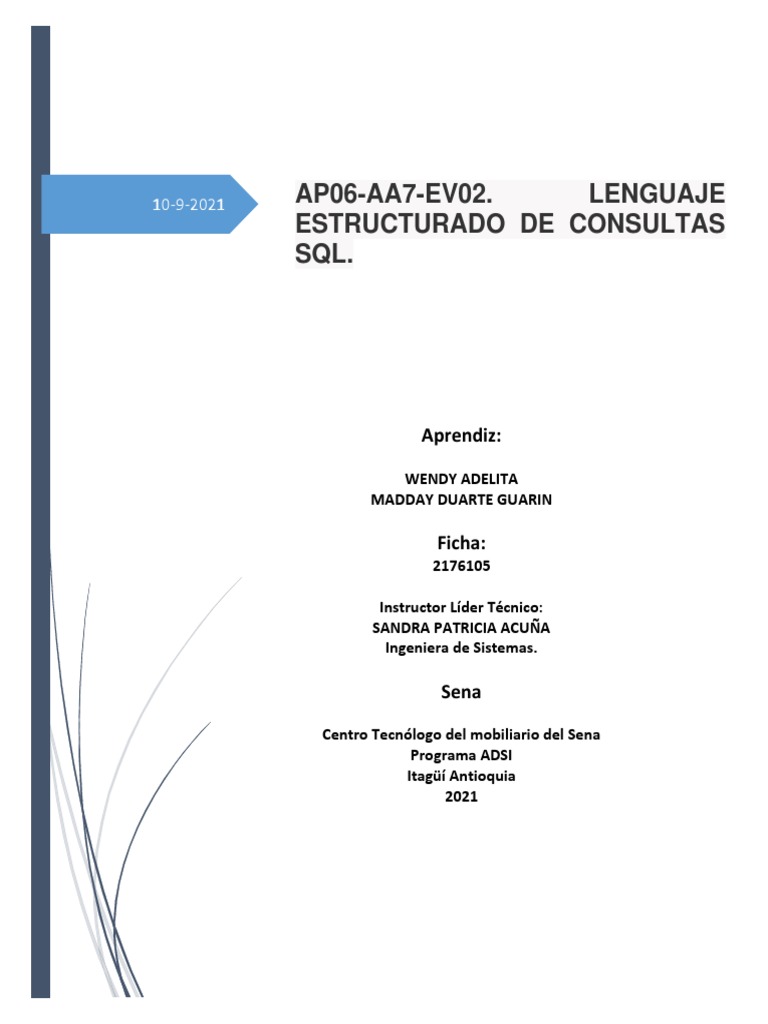 Lenguaje Estructurado SQL | PDF | Bases de datos | Servidor SQL de ...