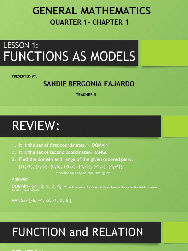 Gen Math q1 (Recovered) | PDF | Function (Mathematics) | Functions And Mappings