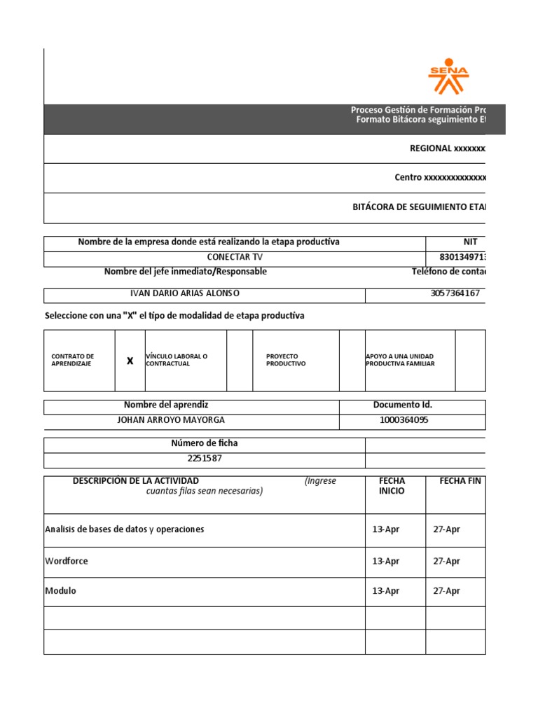 Bitacora Sena 3 | PDF