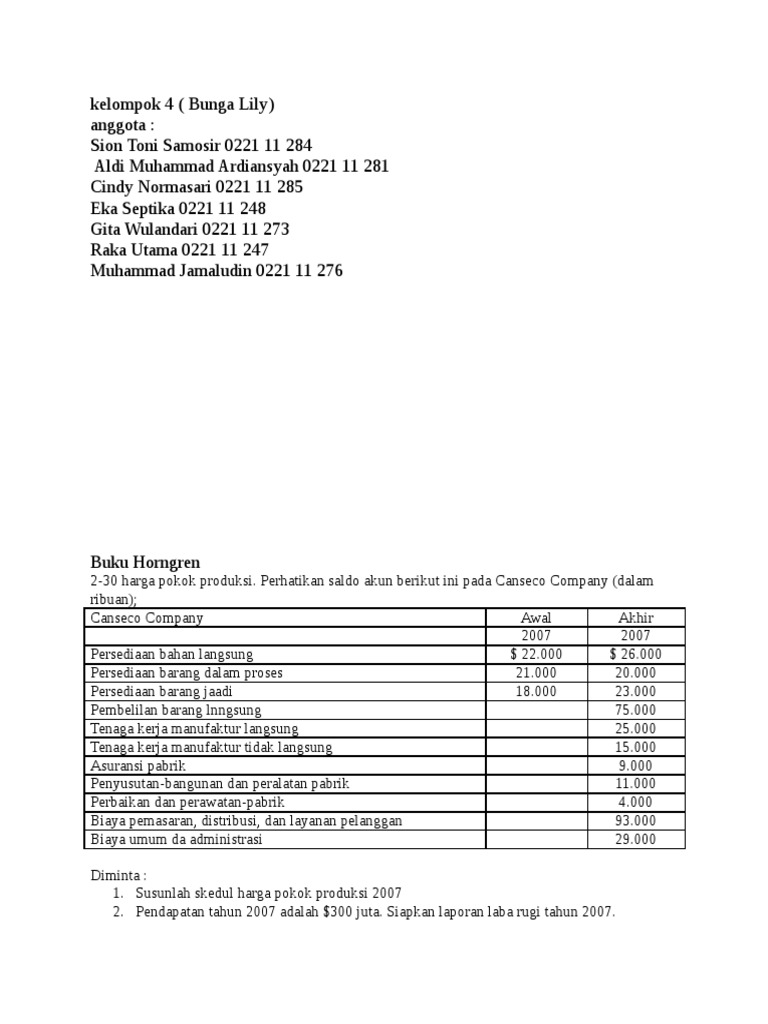 Tugas Soal Kelompok 4 Bunga Lily BAB 3 | PDF