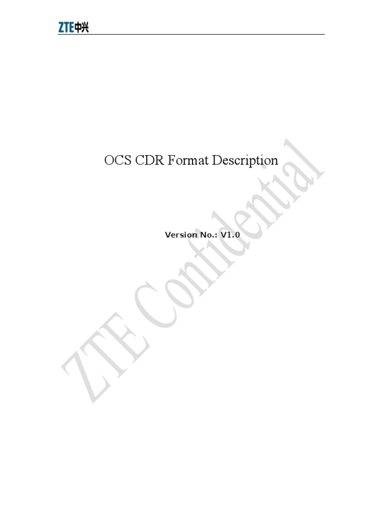CDR Format Description For OCS | PDF | Telecommunications | Mobile ...