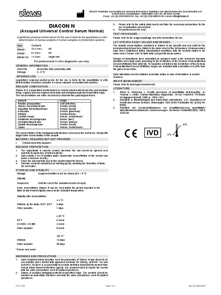 Diacon-N 0812001 | PDF