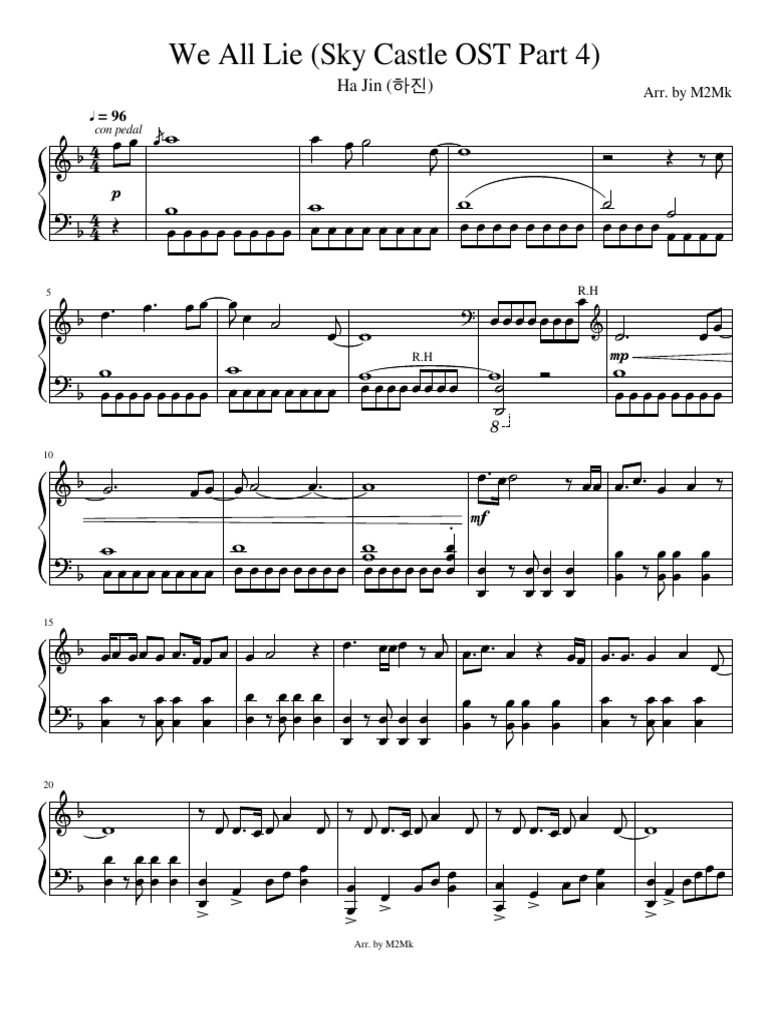 We All Lie SKY Castle OST | PDF | Keyboard Instruments | Box Zithers