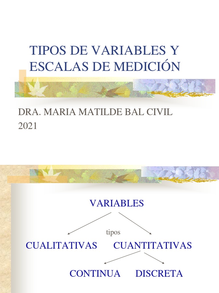 Tipos de Variable y Escalas de Medición.2021 | PDF