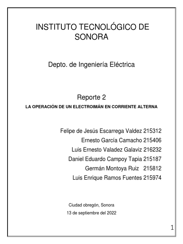 Reporte 2 Máquinas | PDF | Corriente eléctrica | Imán
