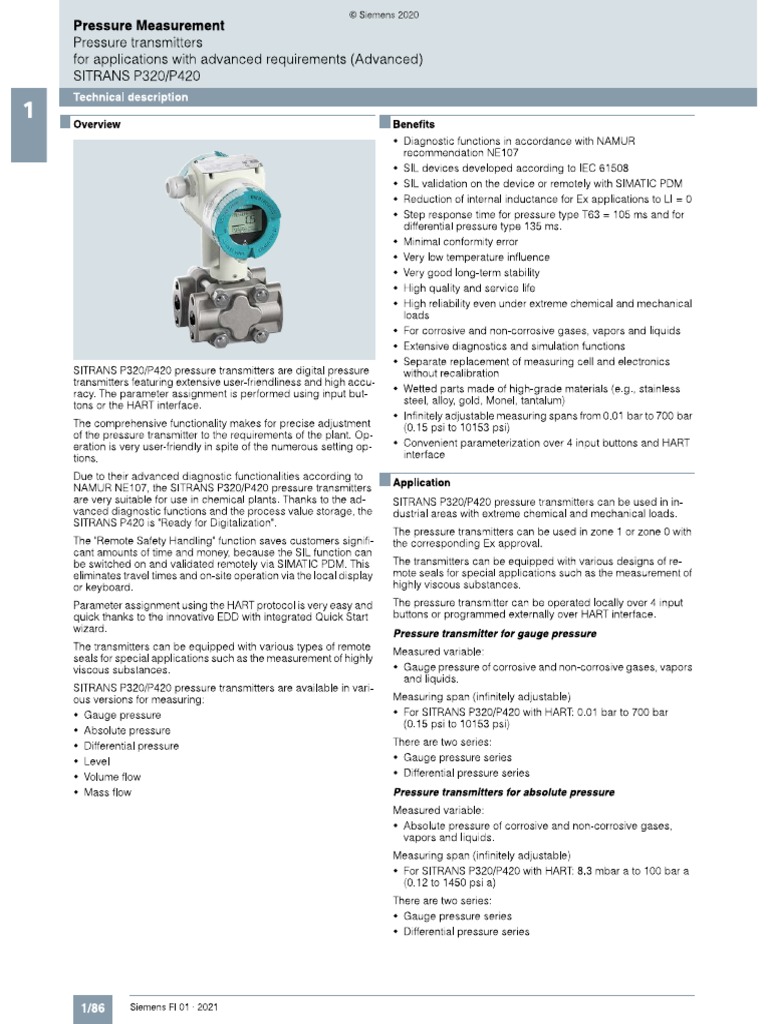 Sitrans p320 p420 Catalog | PDF | Business