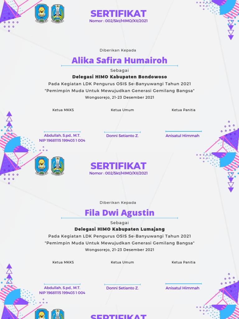 Sertifikat Piagam Penghargaan Pemenang Lomba Kaligrafi (33 X 21 CM) | PDF