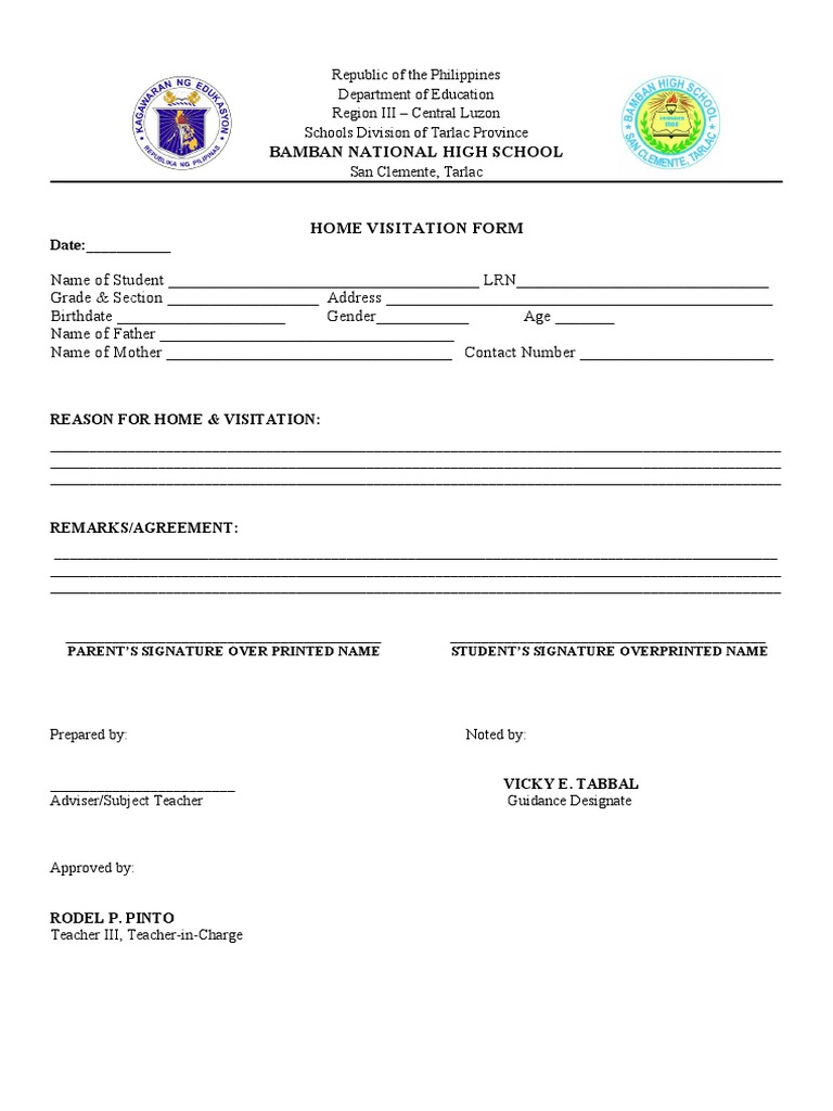 HOME VISITATION fORM | PDF