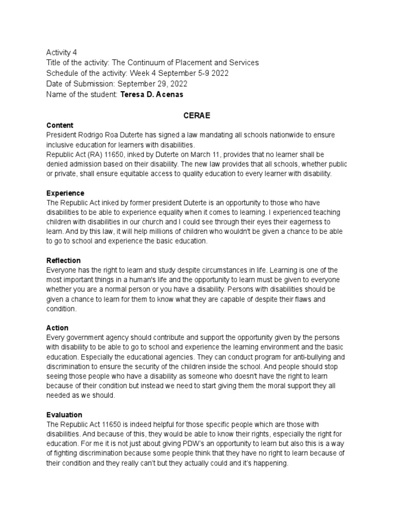 Activity 4 | PDF | Disability | Inclusion (Education)