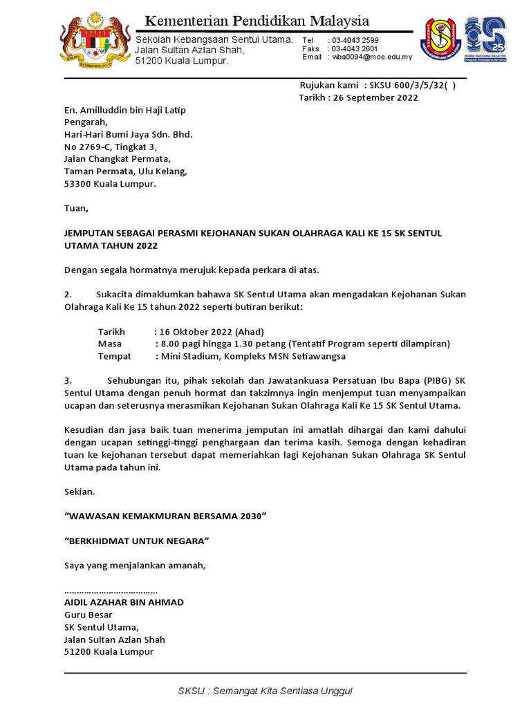 Surat Jemputan Perasmi | PDF