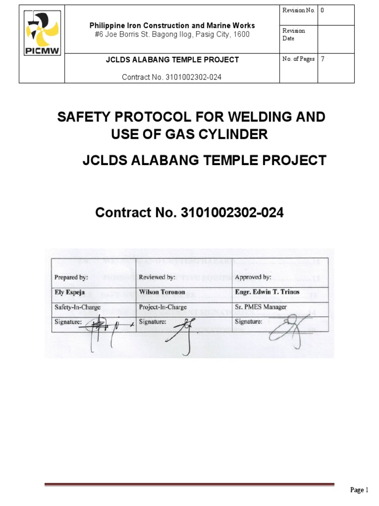 Welding Safety PROTOCOL - 002 | PDF