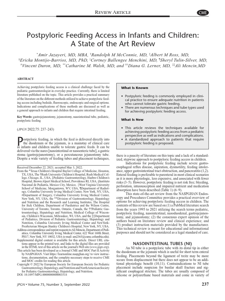 Postpyloric Feeding Access in Infants And.4 | PDF | Endoscopy ...