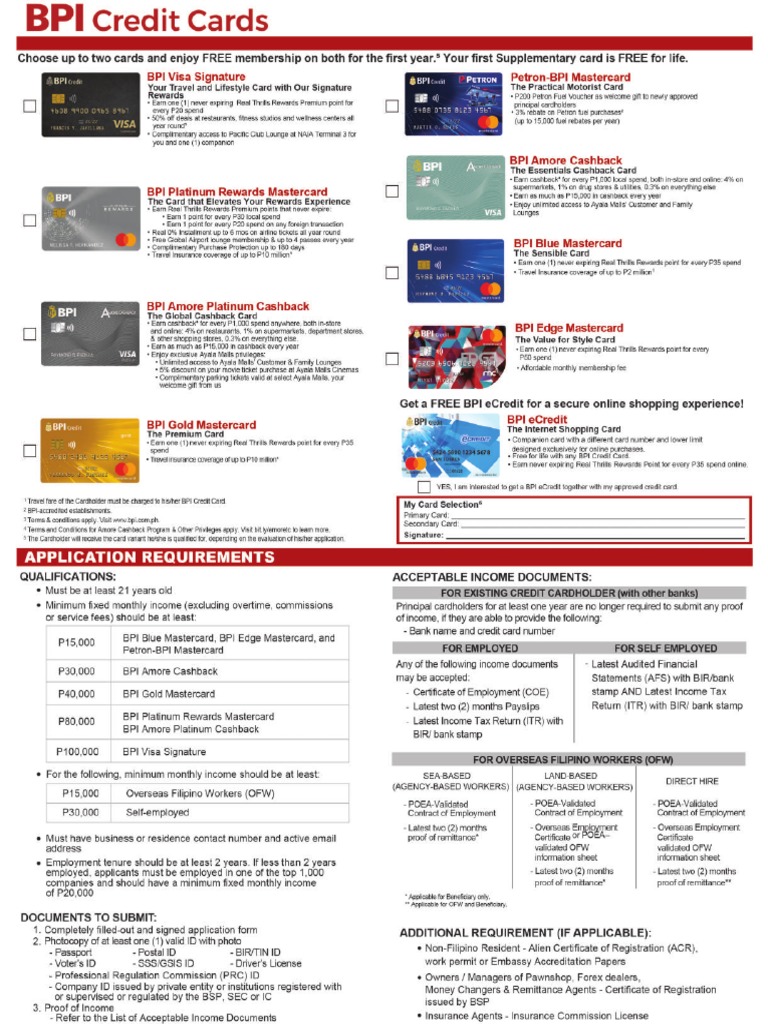 BPI Omnibus Application Form - 01.2022 | PDF