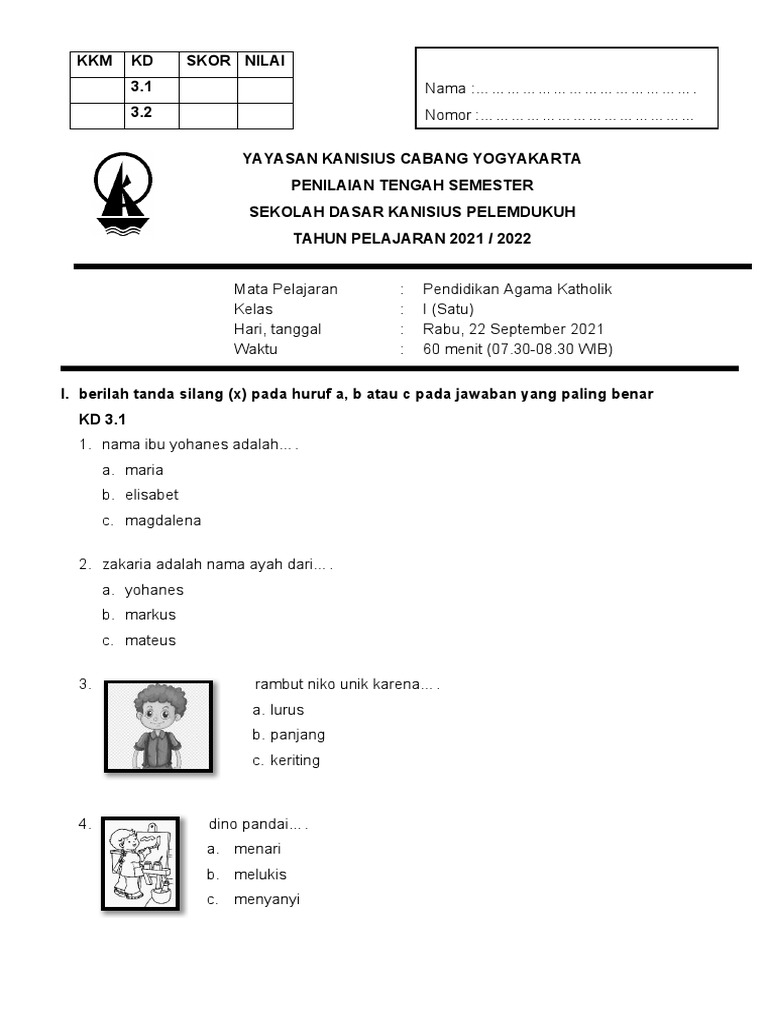 Soal PAK Kelas 1 | PDF