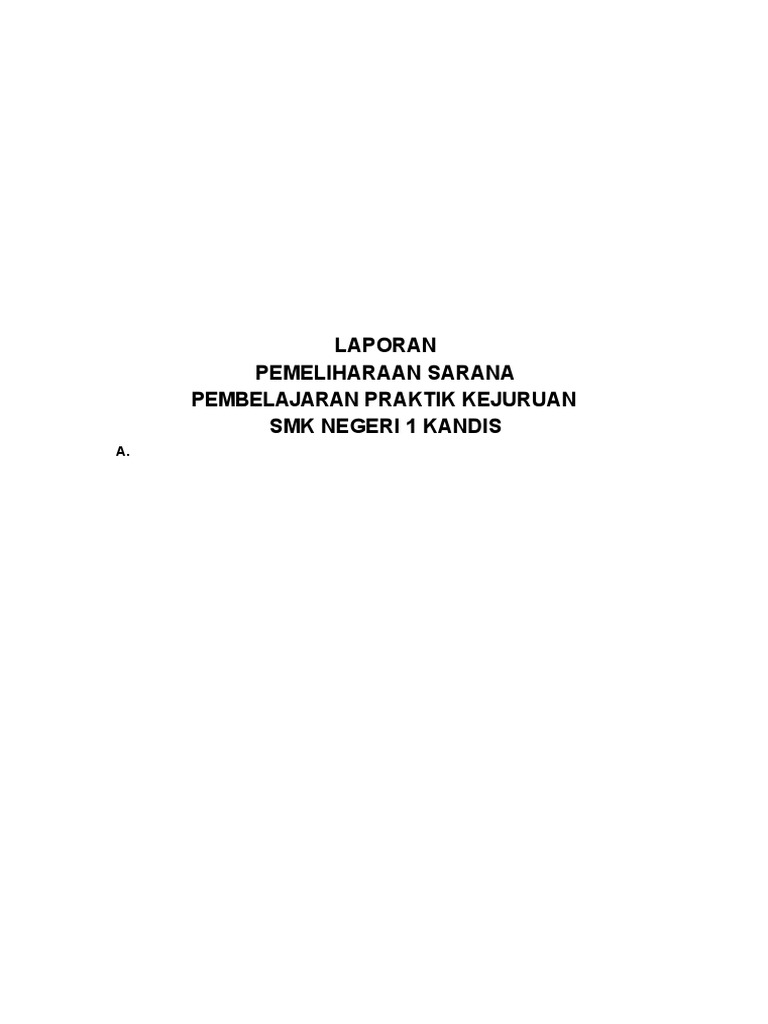 Laporan Pemeliharaan | PDF