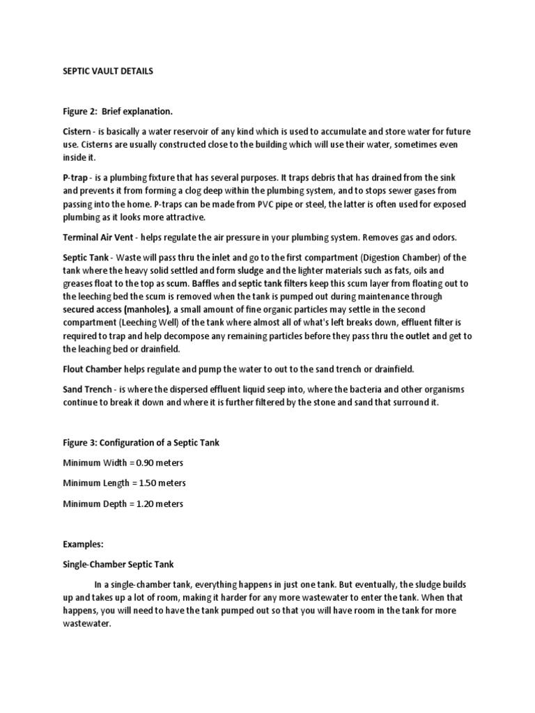 Septic Vault Details Explained | PDF | Septic Tank | Chemical Engineering