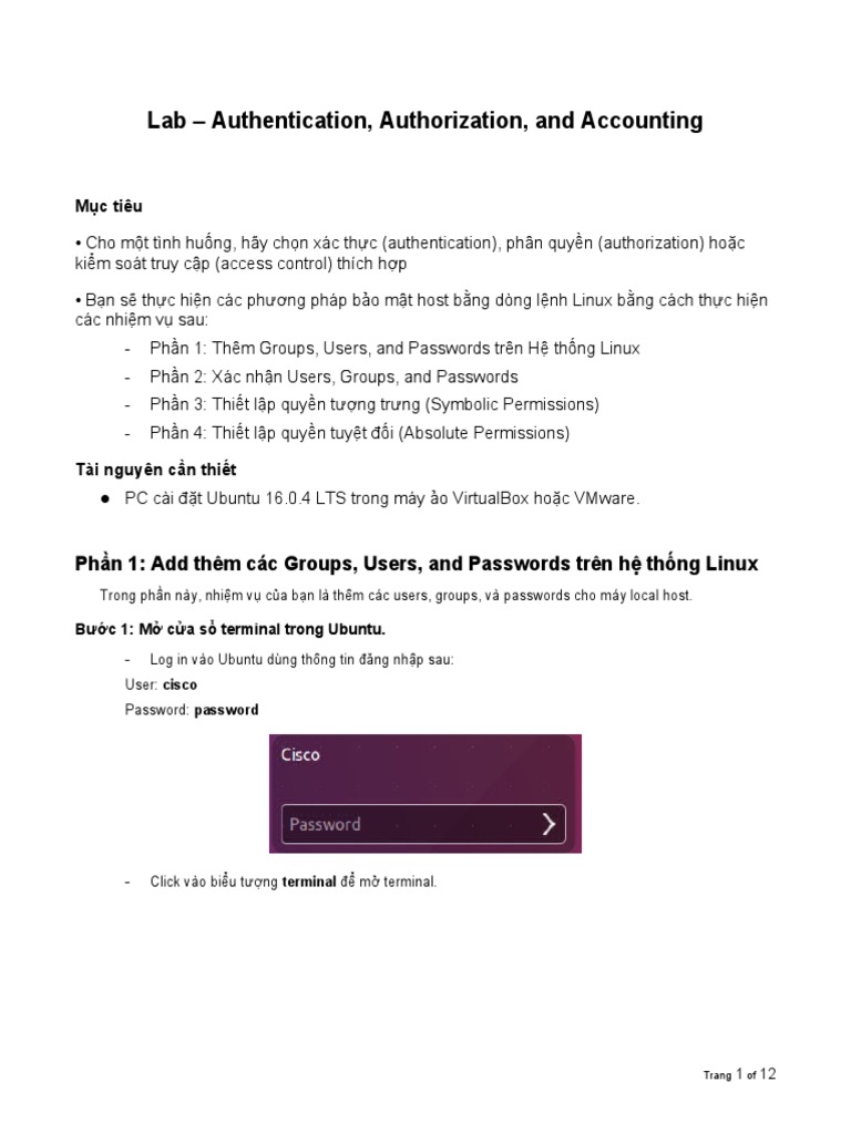 Lab Authentication Authorization Accounting Pdf