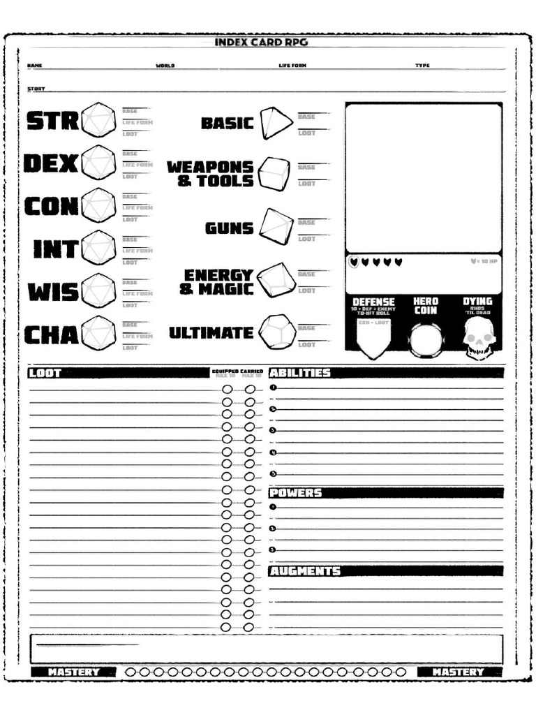 ICRPG 3E Character Sheet A2 | PDF
