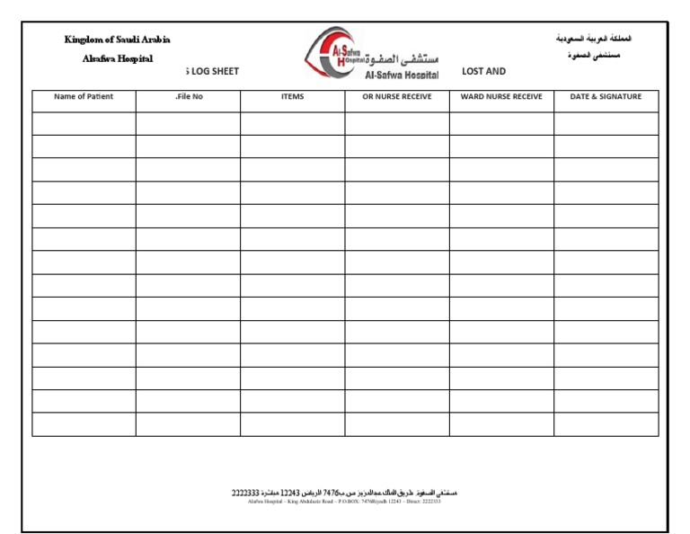 Lost and Found Logsheet | PDF