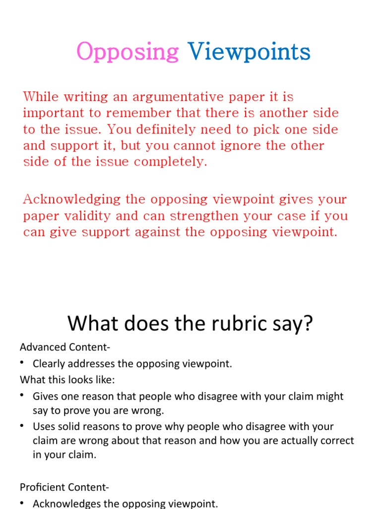Opposing Viewpoint Samples | PDF | Reason