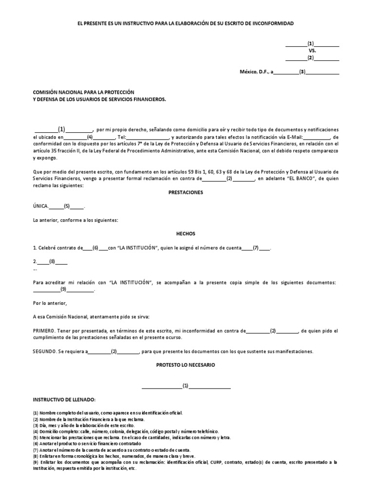 Formato Queja Condusef PDF | PDF | Justicia | Crimen y violencia