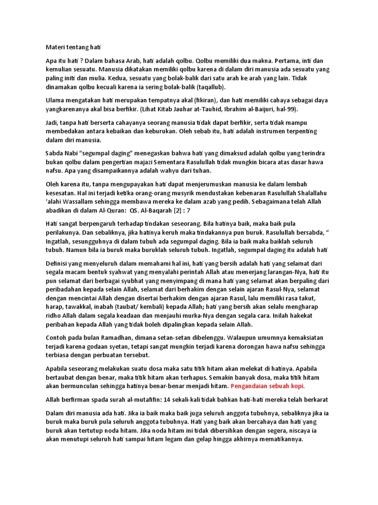 Jenis-Jenis Hati dalam Islam | PDF | Agama & Spiritualitas