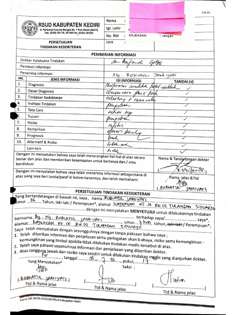 TKRS 3.1 B Persetujuan Tindakan Kedokteran | PDF