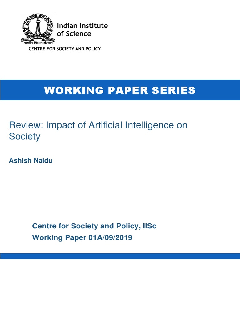 01A092019 Review Impact of Artificial Intelligence On Society | PDF ...