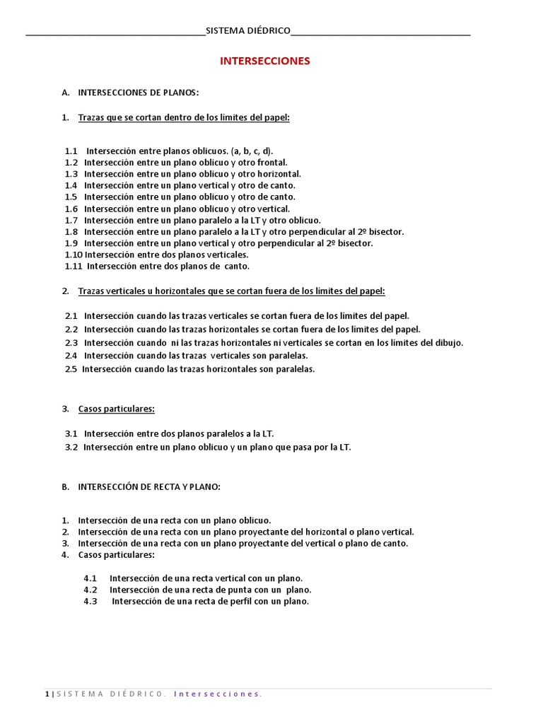 Intersecciones en Sistema Diédrico | PDF