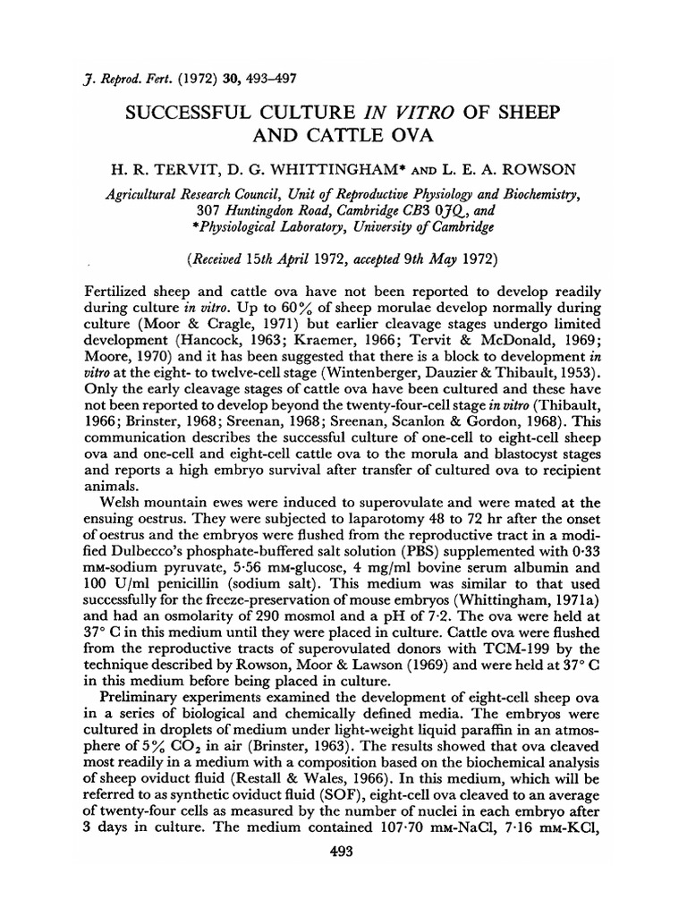 Tervit | Download Free PDF | Reproduction | Developmental Biology