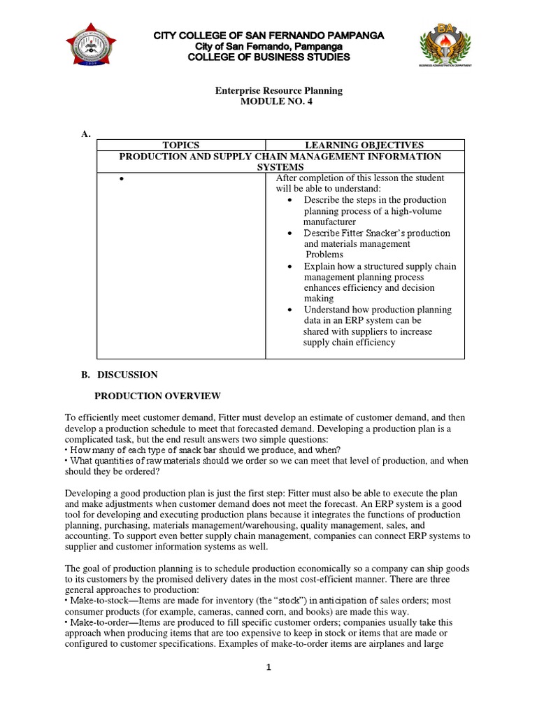 Enterprise Resource Planning Module 4 | PDF