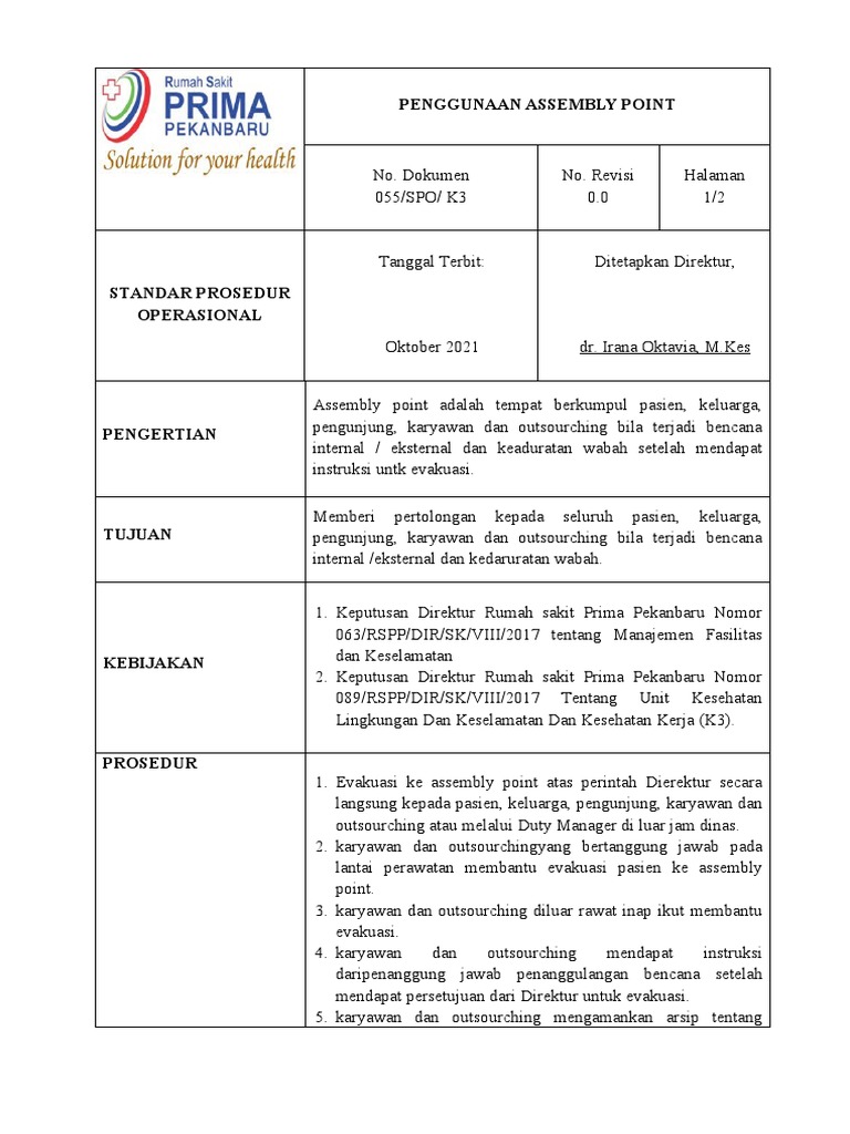 055 - Sop Penggunaan Assembly Point | PDF