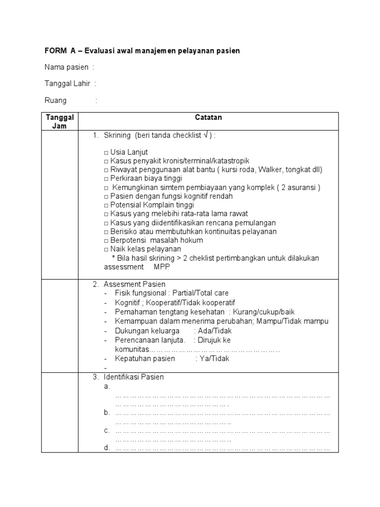 Evaluasi MPP Form A - B | PDF