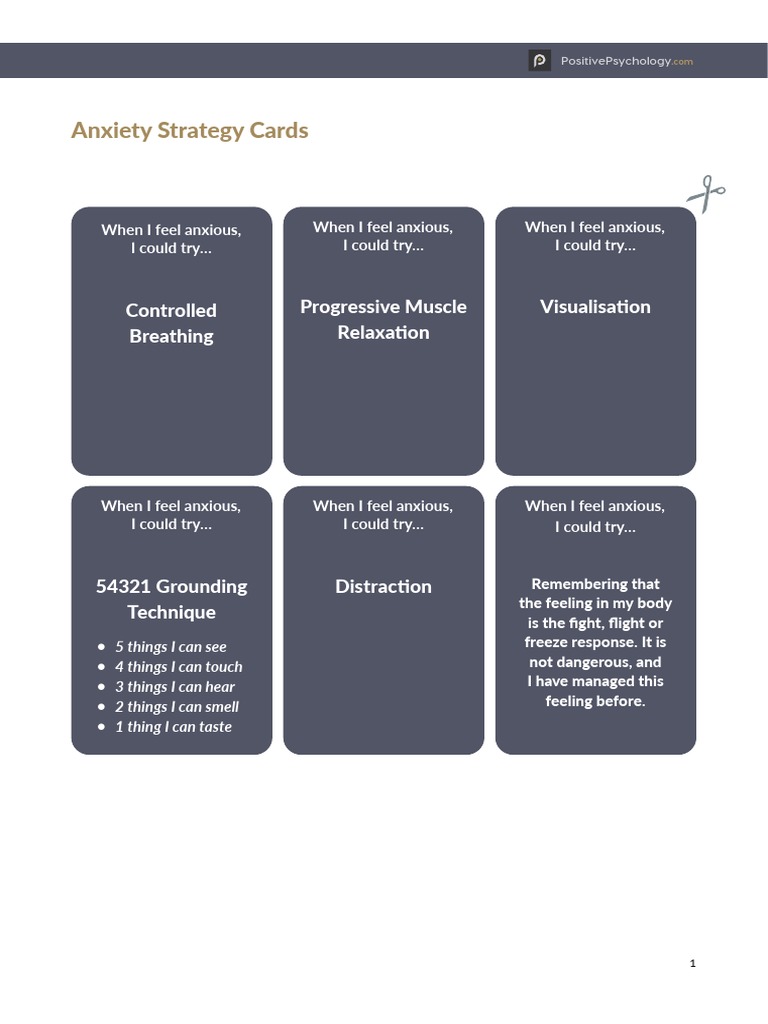 Anxiety Strategy Cards | PDF