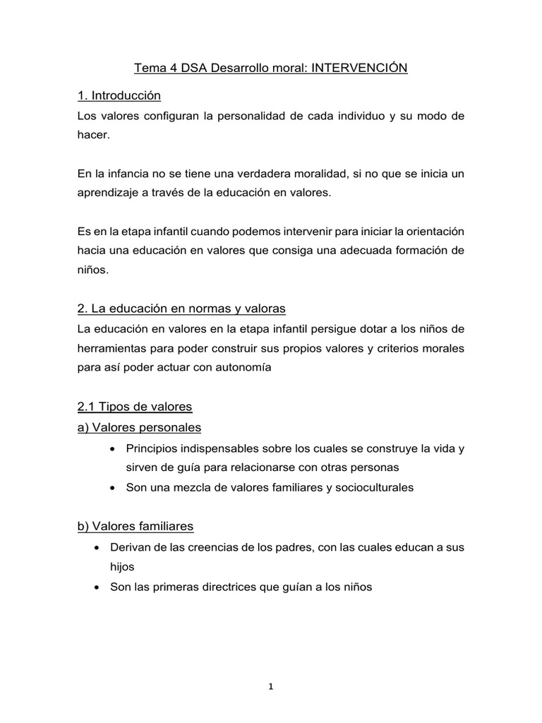 Tema 4.2 DSA Desarrollo Moral | PDF | Autoestima | Socialización