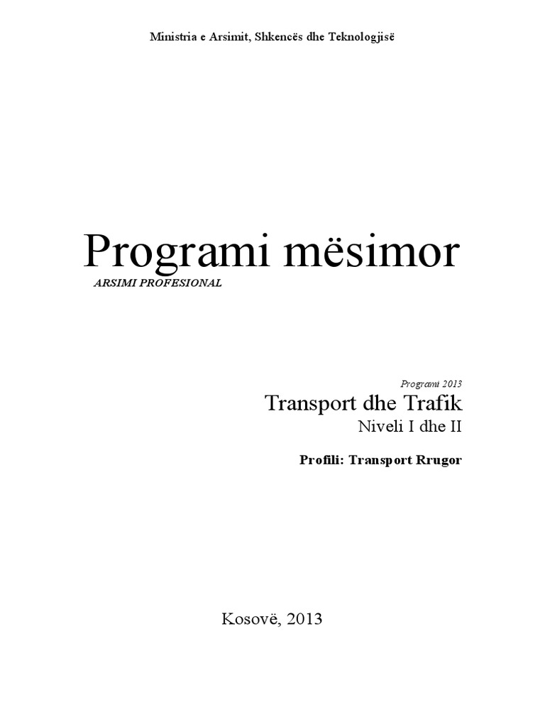 Transporti Rrugor Draft | PDF