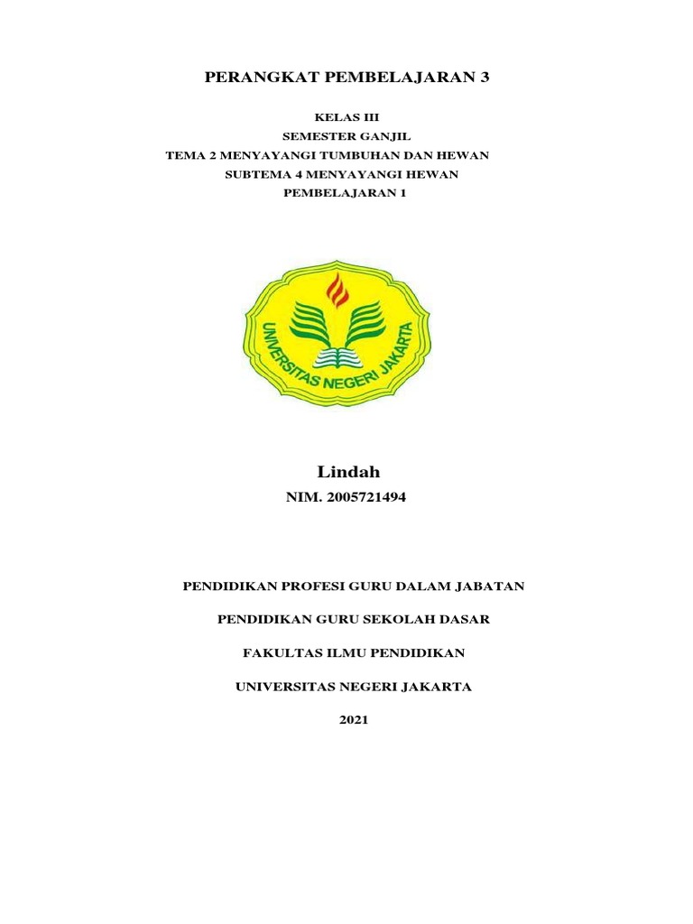 RPP Untuk Kompre (Siklus 3 Kelas 3 Tema 2 Subtema 4 PB 1) - Lindahh | PDF | Karier & Perkembangan