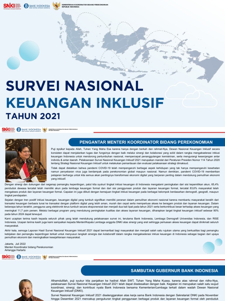Laporan Survei Nasional Keuangan Inklusif 2021 | PDF