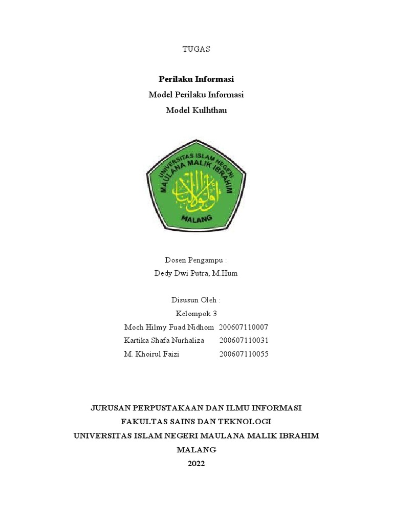 Model Perilaku Informasi (Model Kuhlthau) | PDF