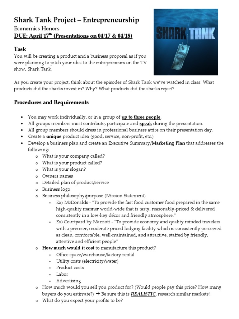 Shark Tank Project | Download Free PDF | Swot Analysis | Business