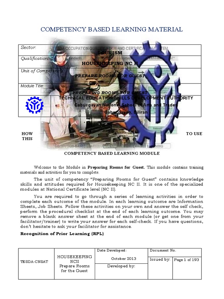 CBLM 2 Prepare Rooms For Guest | PDF | Housekeeping | Home