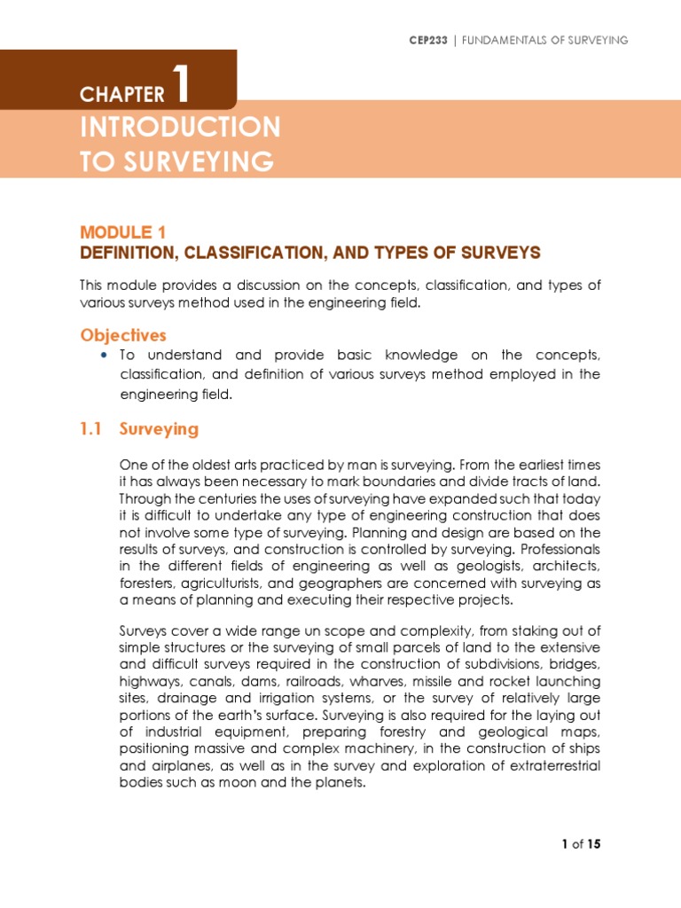 CEP233 - M01 - Definition Classification and Types of Surveys | PDF ...
