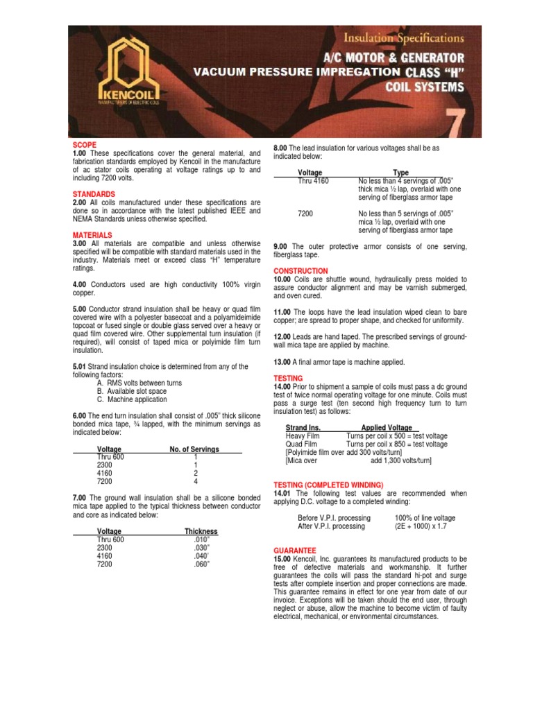 Class H Coil System | PDF | Insulator (Electricity) | Inductor