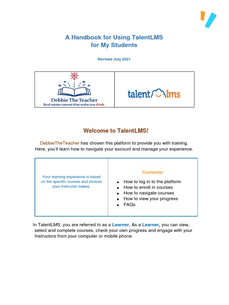 TalentLMS Guide for Students | PDF | Computer File | Password