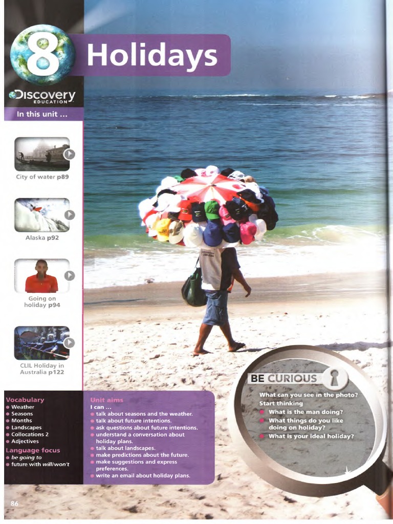 Eyes Open 1-Unit 8 Holidays | PDF | Linguistics