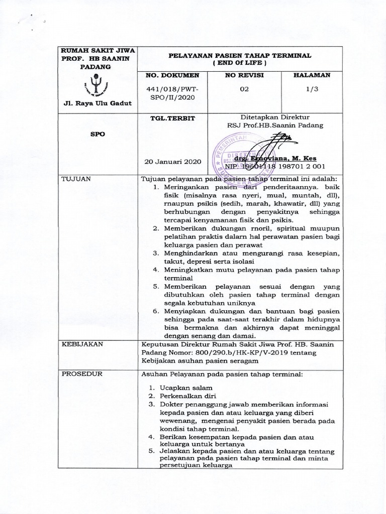 Pelayanan Pasien Tahap Terminal (End of Life) 0001 | PDF