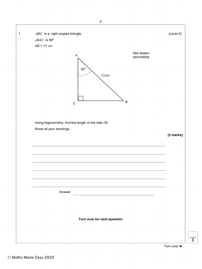 Trigonometry Questions - MME | PDF