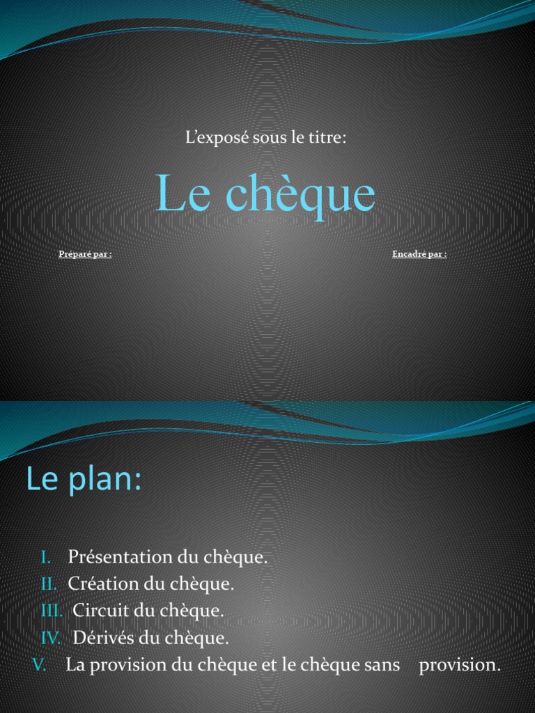 Comprendre le Chèque et ses Dérivés | PDF