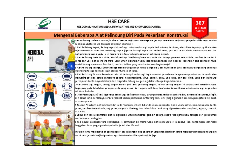 SAFETY 387 - Mengenal Beberapa APD Pada Pekerjaan Konstruksi | PDF