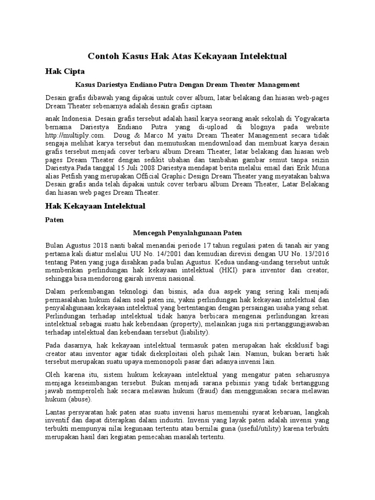 Contoh Kasus HAKI Faiz | PDF